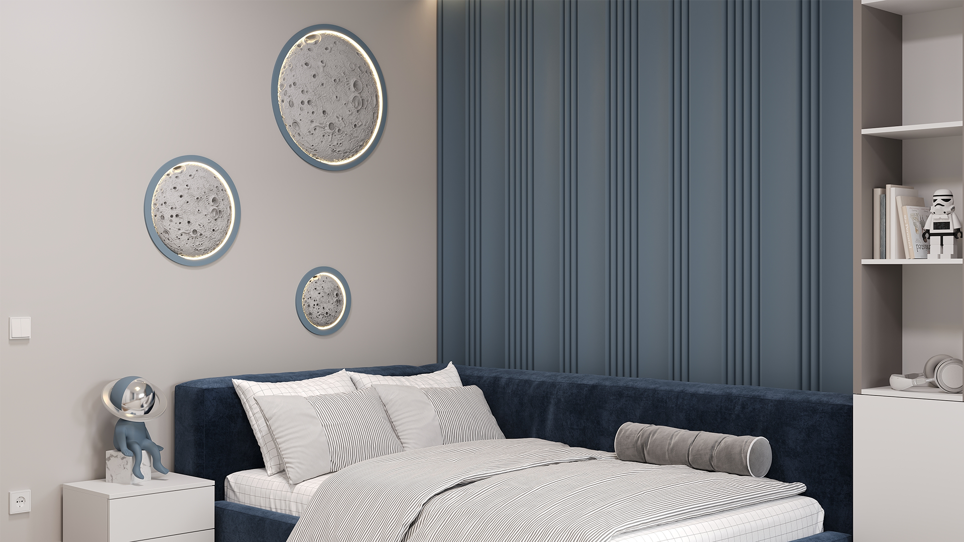 3D Дизайнерское панно из гипса MOONLIGHT 2 600x63 мм | Премьера